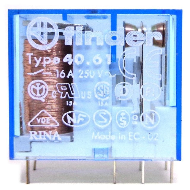 finder relay 40.52 / 40.61 / 40.31 12V 24V 230V 110V 48V AC DC 8A 16A ...